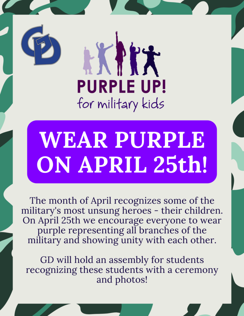 Purple Up! for Military Kids – Wear Purple on April 25th! – Wynantskill ...