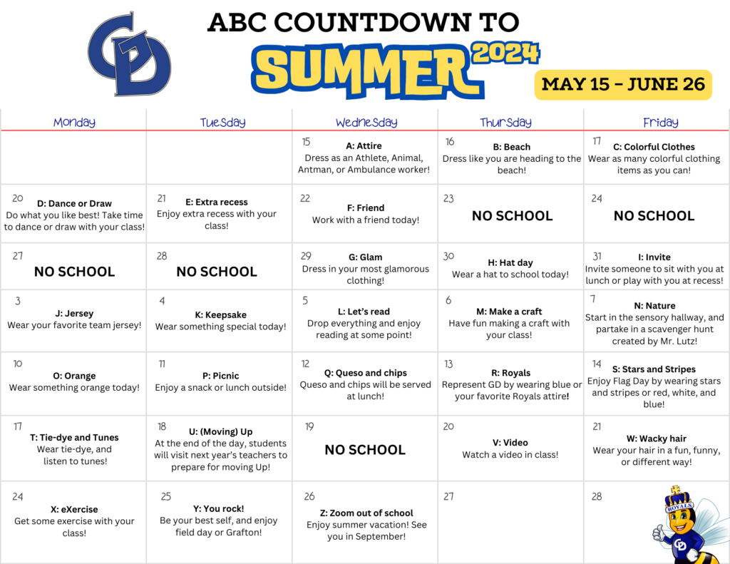 ABC Countdown to Summer 2024 Png – Wynantskill Union Free School District
